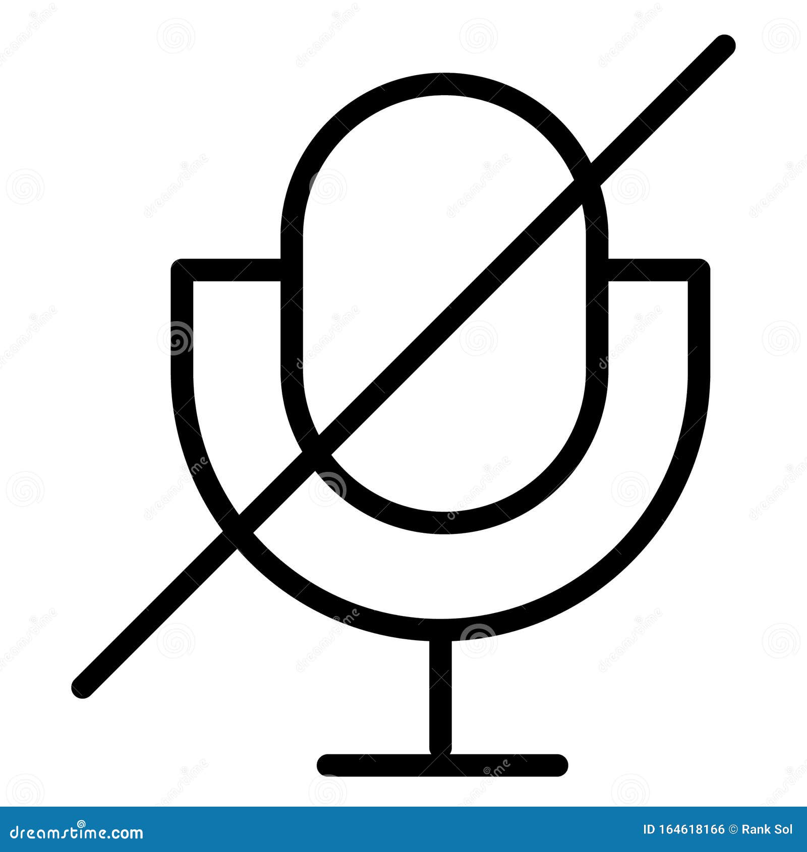 Mic Not Working Isolated Vector Icon Fully Editable Stock Vector ...
