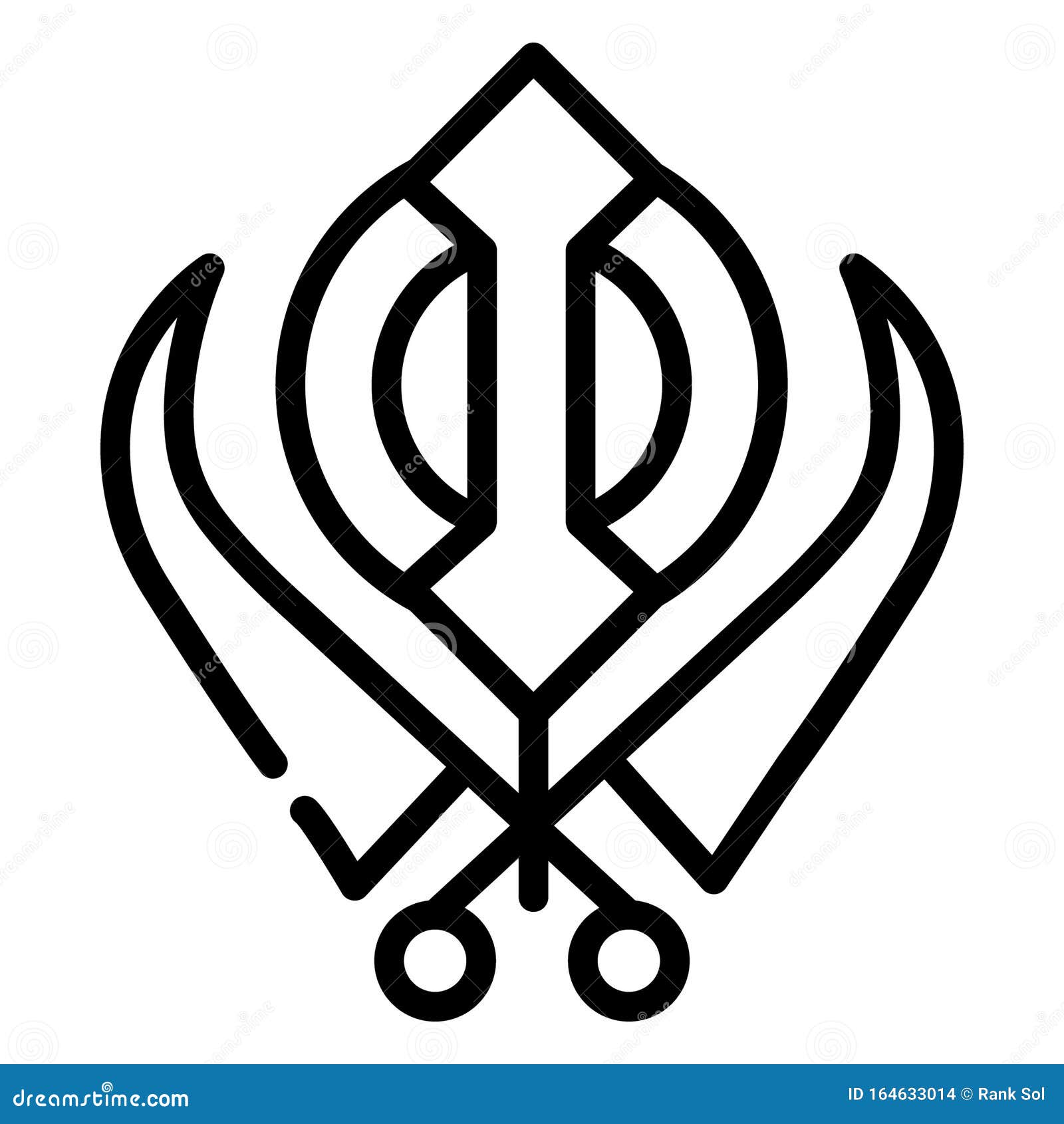 Khanda Isolated Vector Icon Which Can Easily Modify or Edit Stock ...