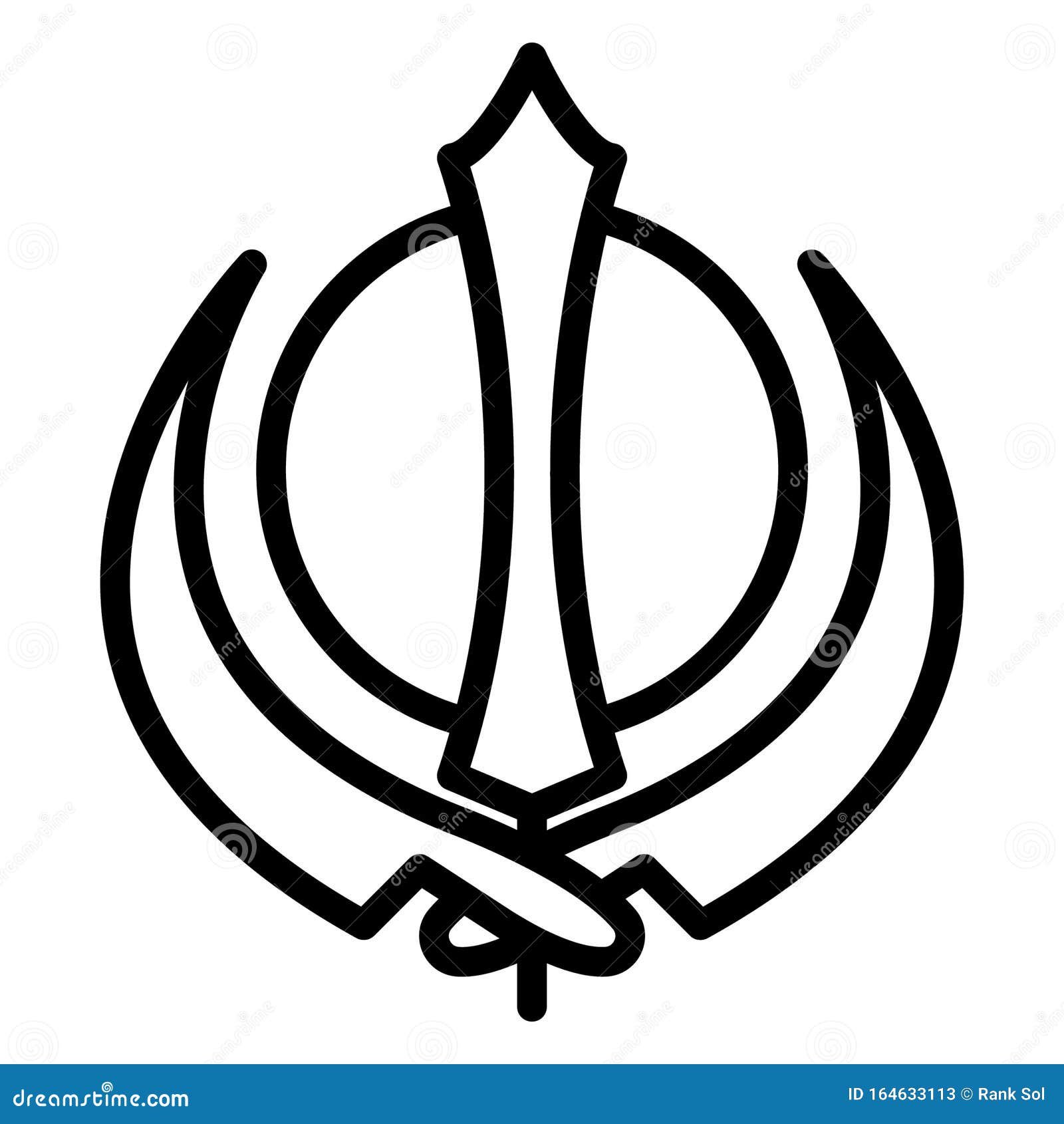 Khanda Isolated Vector Icon Which Can Easily Modify or Edit Stock ...