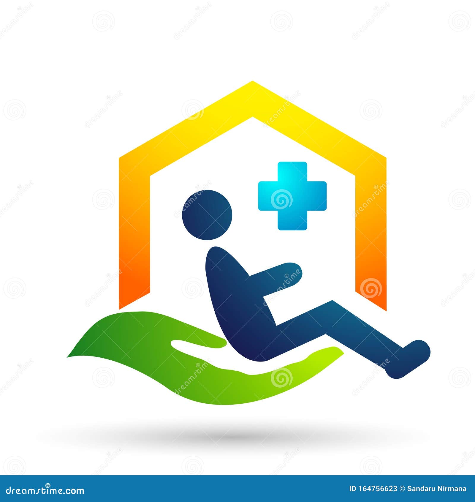 Disabled Care Logo Medical Health Clinic Home Icon Logo Stock Vector ...