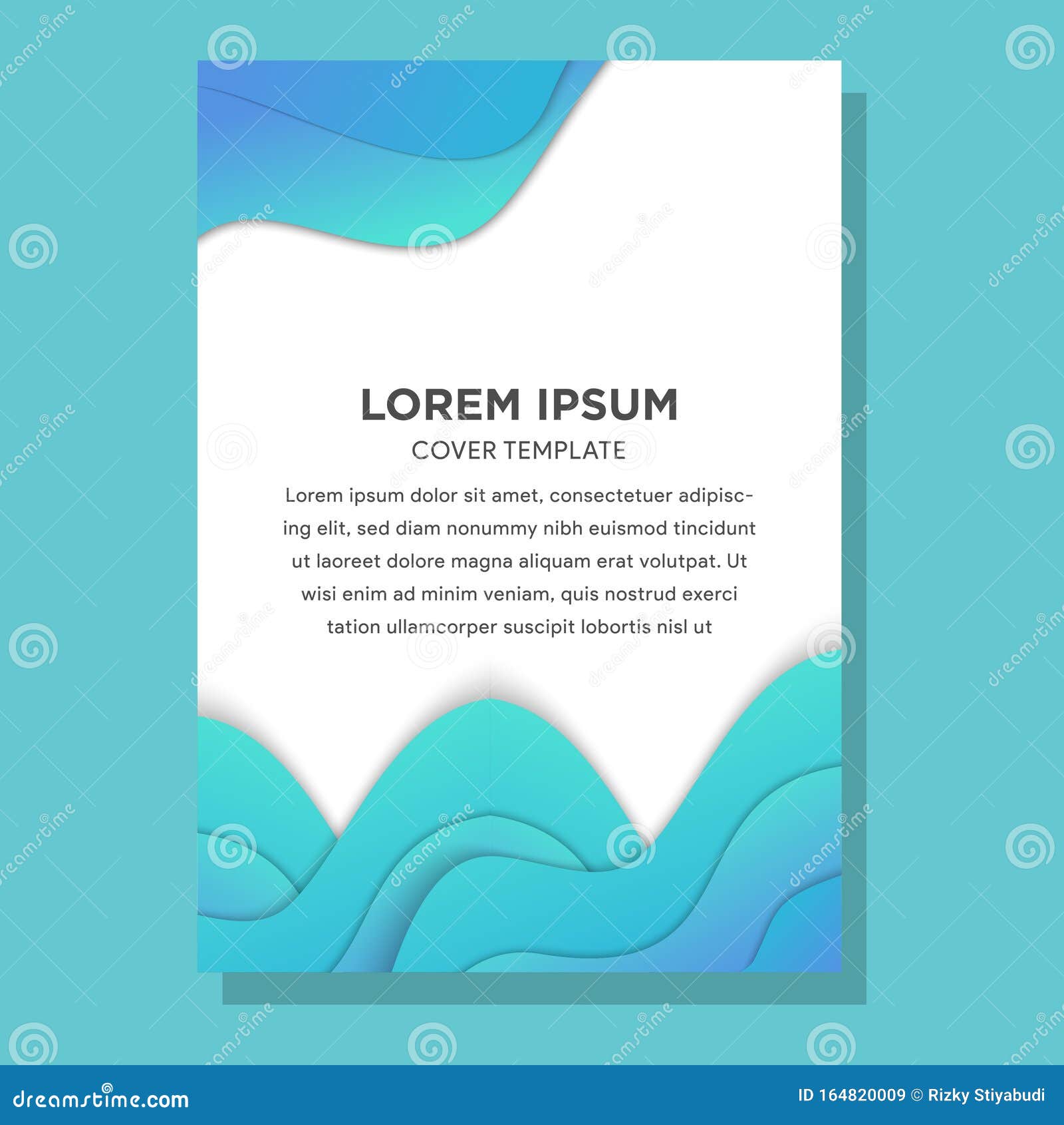 Blue Paper Cut Style Flowing Shapes Stock Vector - Illustration of ...