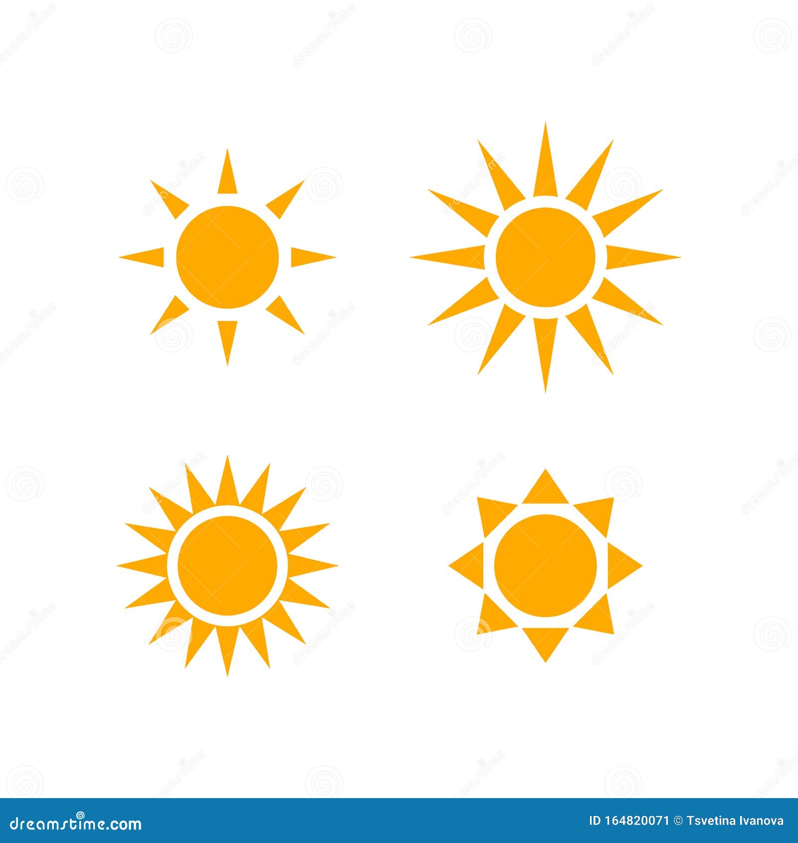 Sun Simple Vector Icon Set. Stock Vector - Illustration of collection ...