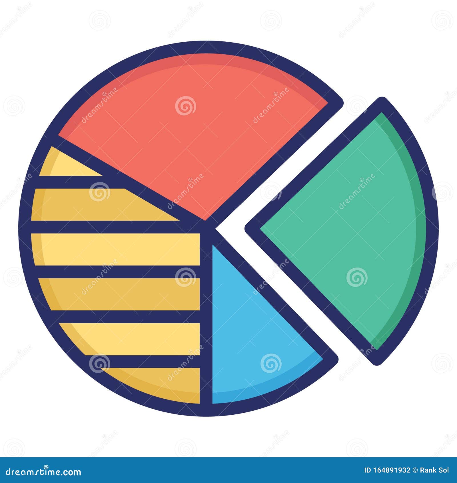 Circle Chart Isolated Vector Icon Which Can Easily Modify or Edit Stock ...