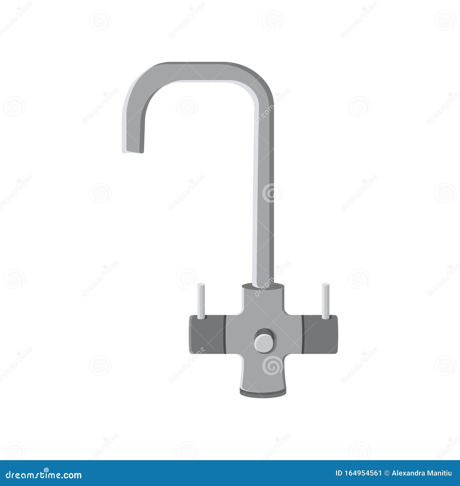 Simple Sink Tap Faucet Flat Vector Illustration Icon Design Kitchen ...