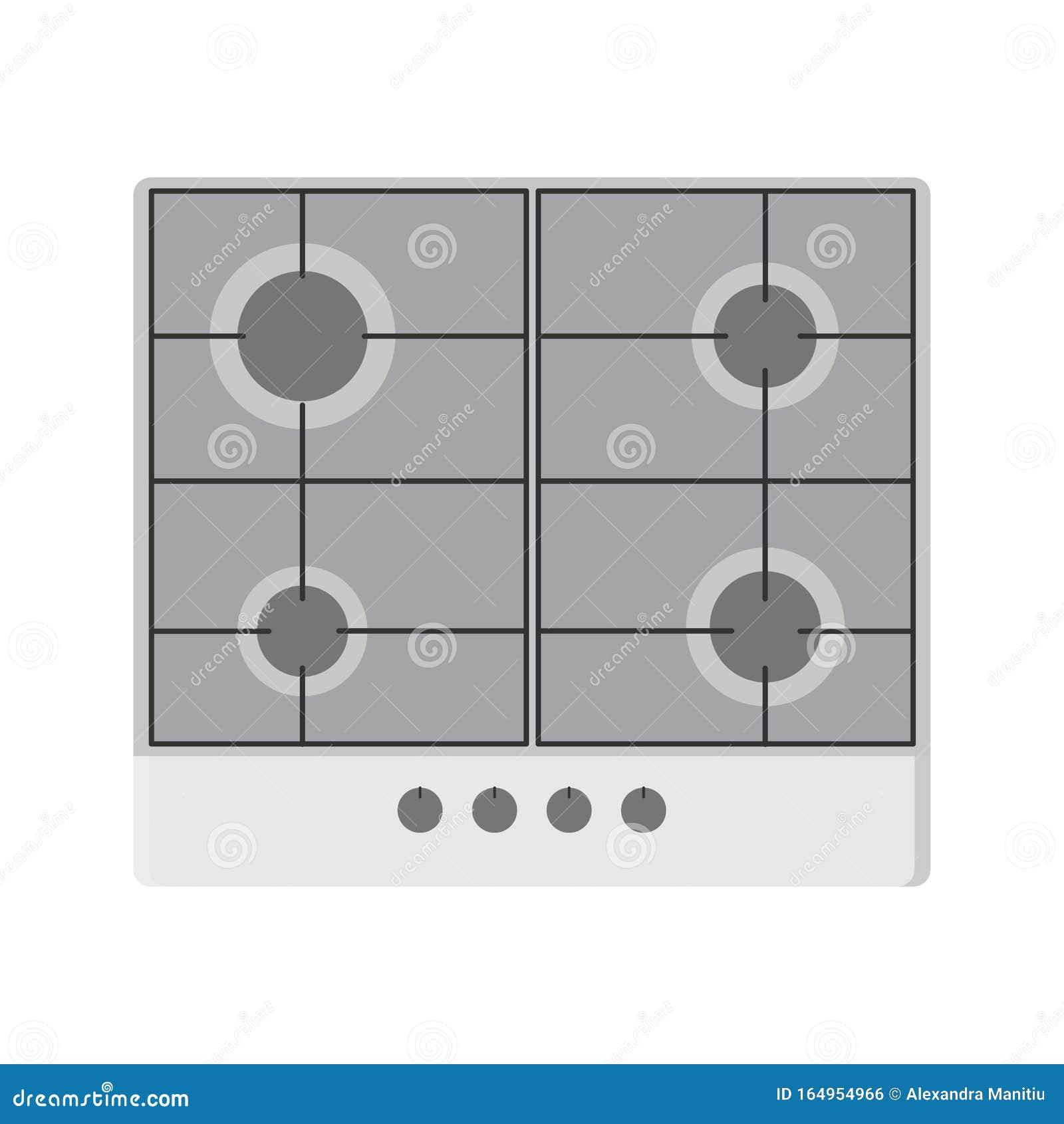 Simple Gas Hob Flat Vector Illustration Icon Design Kitchen Electronics Stock Vector ...