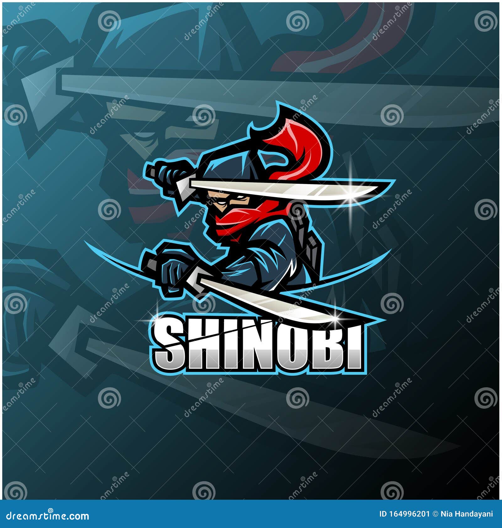Shinobi Esport Mascot Logo Design Vector Illustration | CartoonDealer ...