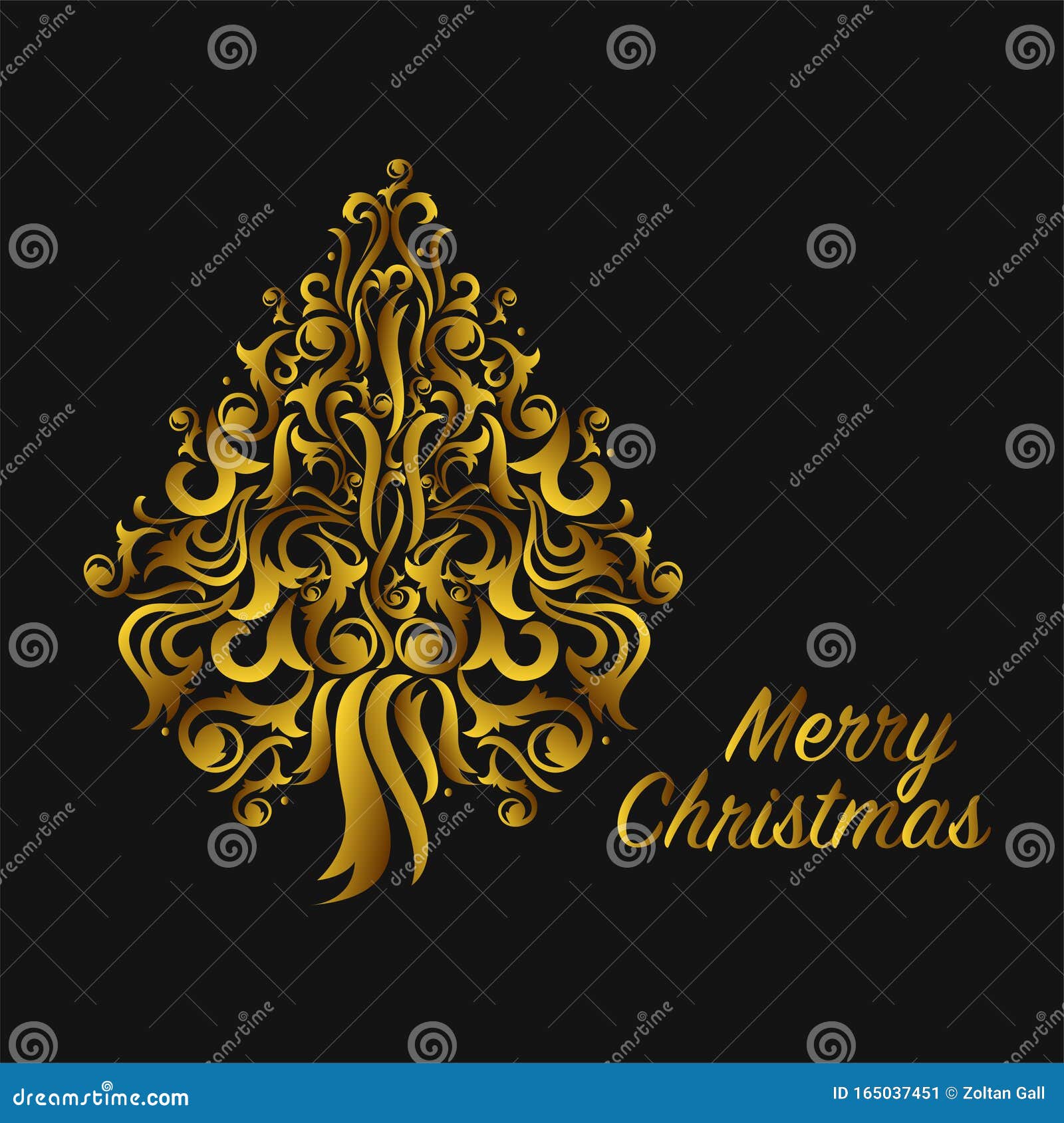 Merry Christmas, Christmas Tree Design Stock Vector - Illustration of ...