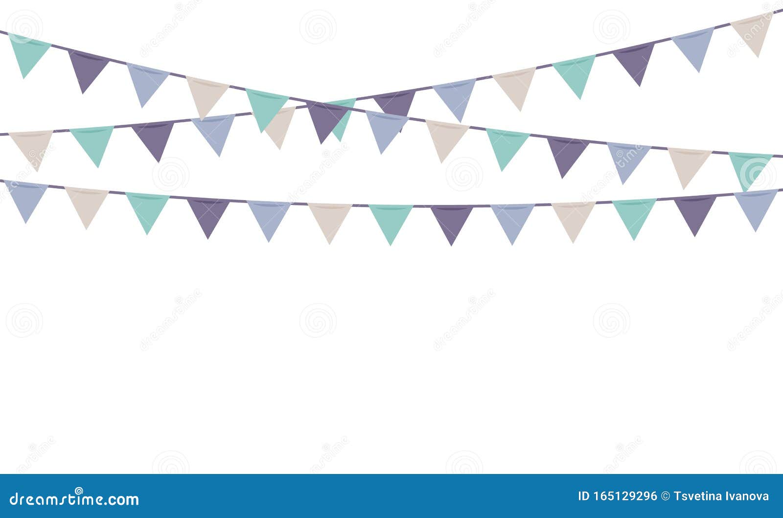 Bunting Flags Party Decoration in Pastel Colors Stock Vector ...