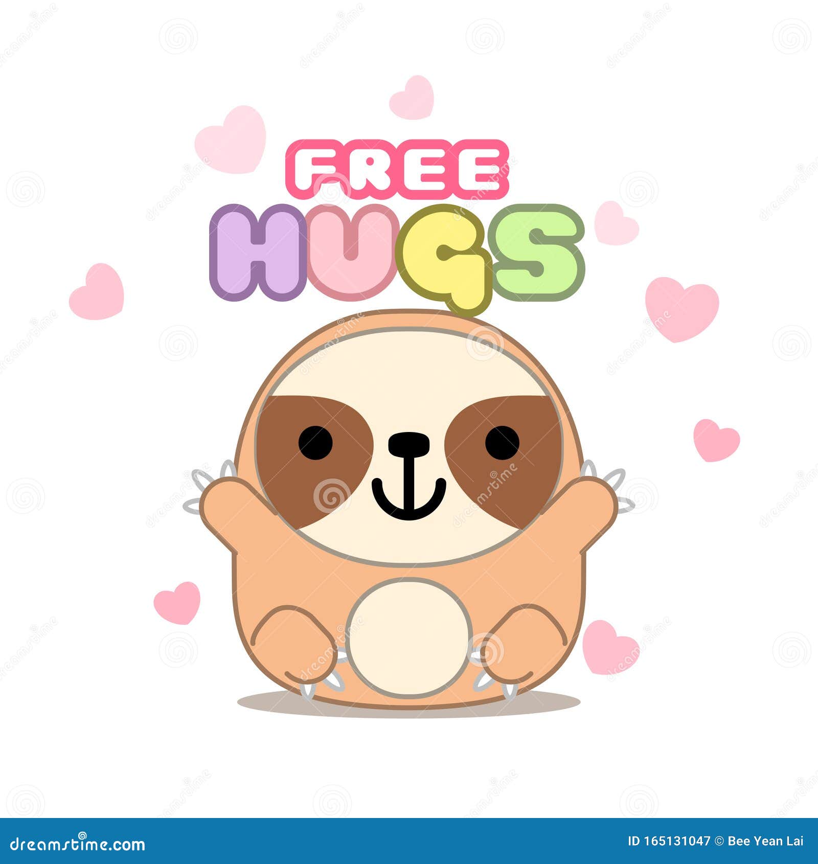 Sloth Hugs Tree Branch. Cute Cartoon Character. | CartoonDealer.com ...