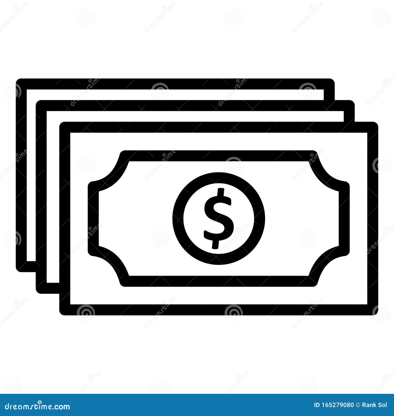 Bundle of Dollars Isolated Vector Icon Which Can Easily Modify or Edit ...