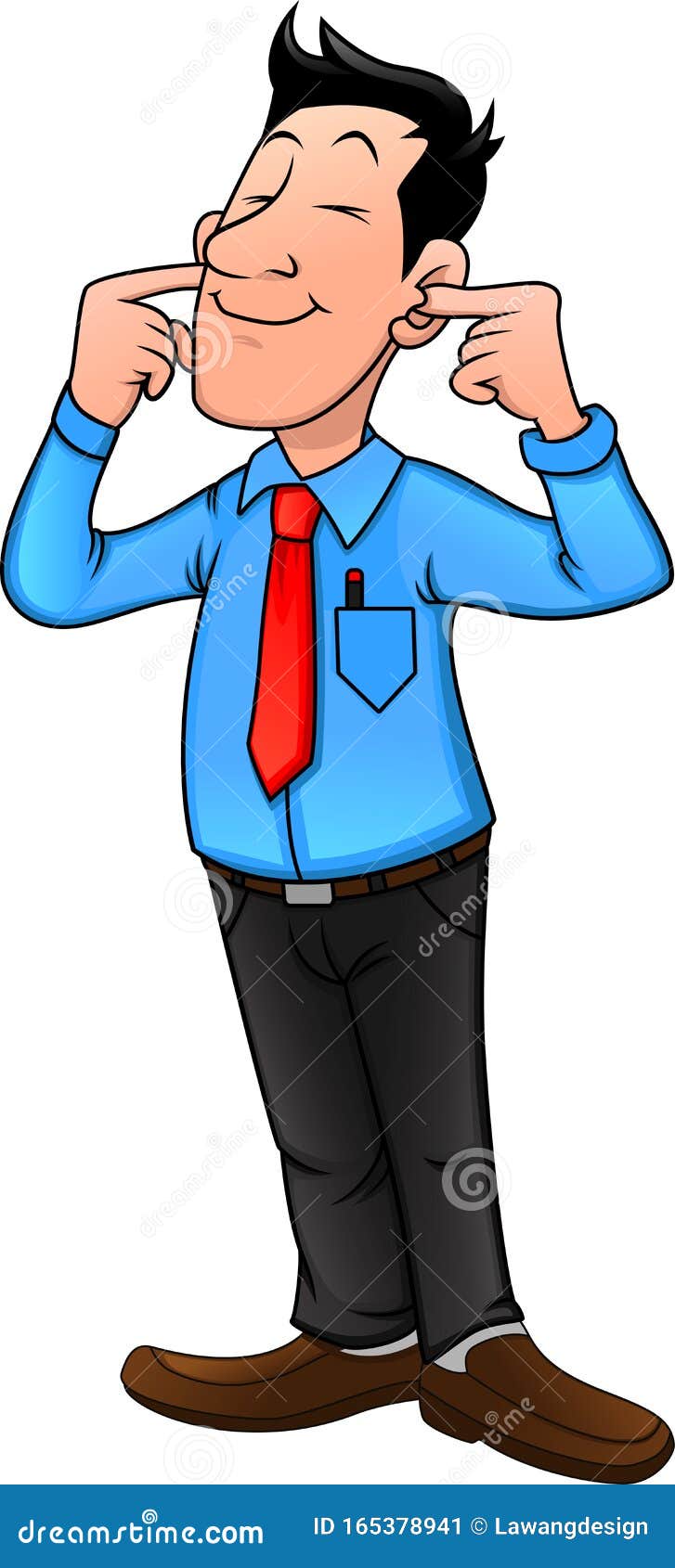 Businessman Close Ear stock vector. Illustration of happiness - 165378941