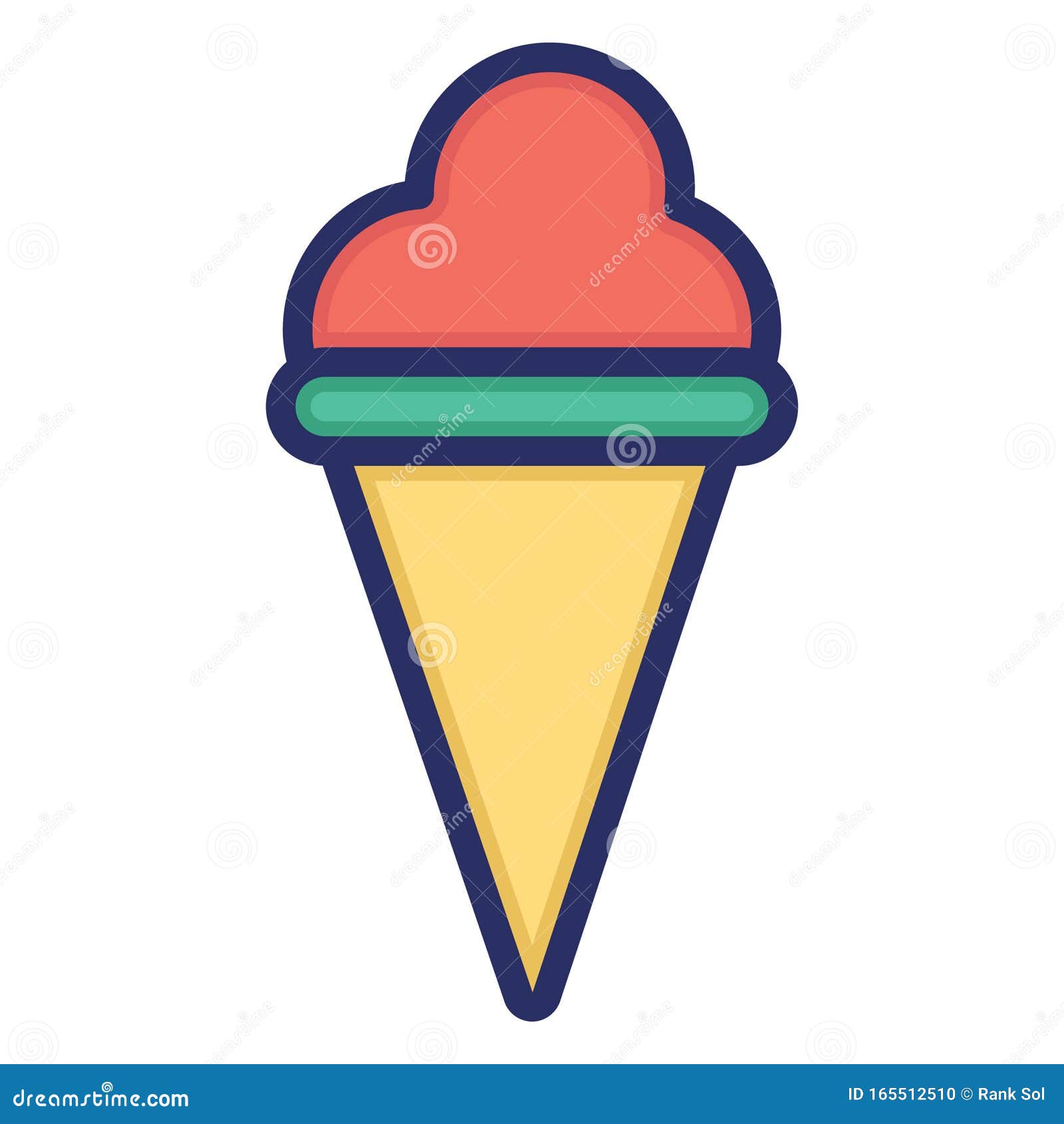 Cake Cone Isolated Vector Icon Which Can Easily Modify or Edit Stock ...