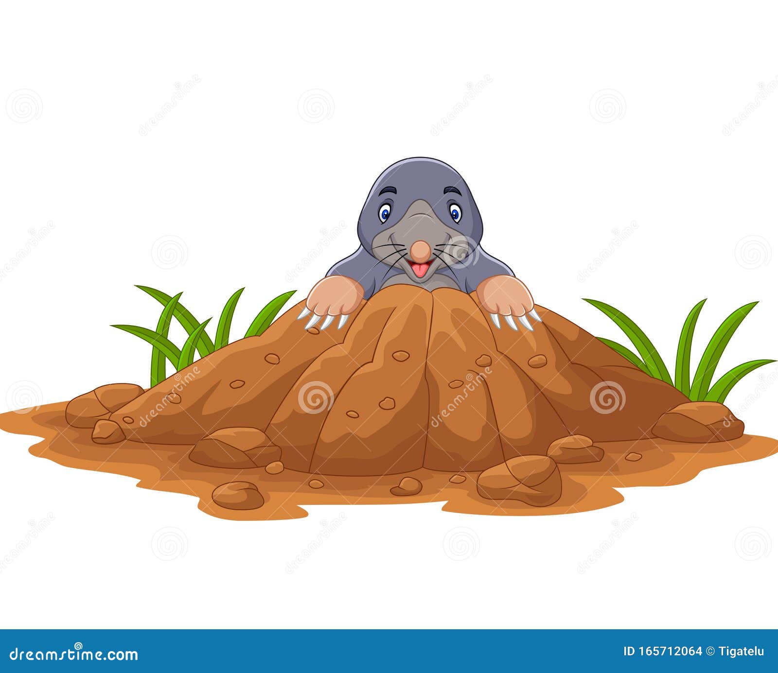 Cartoon Mole Come Out of the Hole Stock Vector - Illustration of fast ...