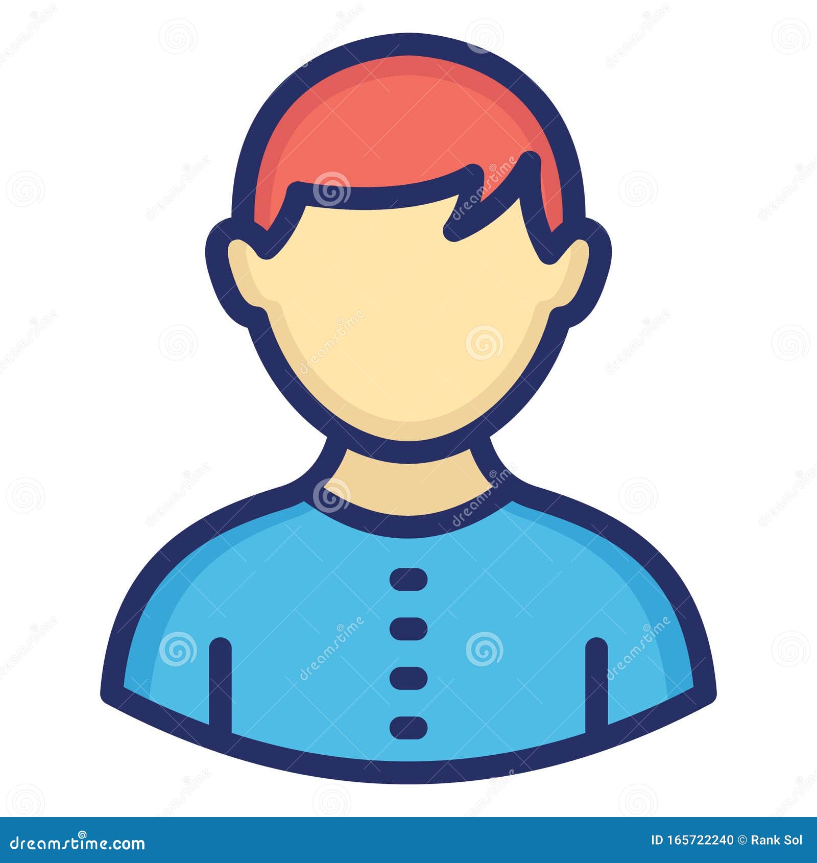 Young Boy Isolated Vector Icon Which Can Easily Modify or Edit Stock ...