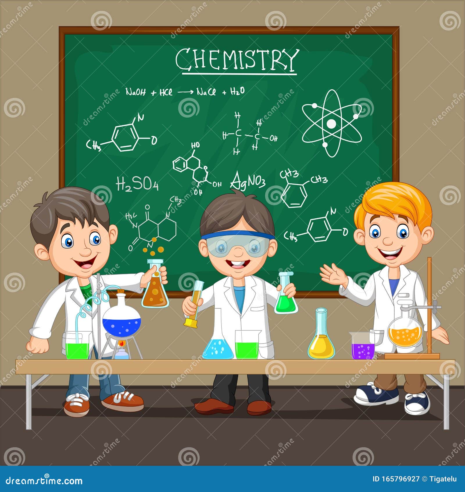 Chemical Experiment, Explosion In The Flask Vector Illustration ...