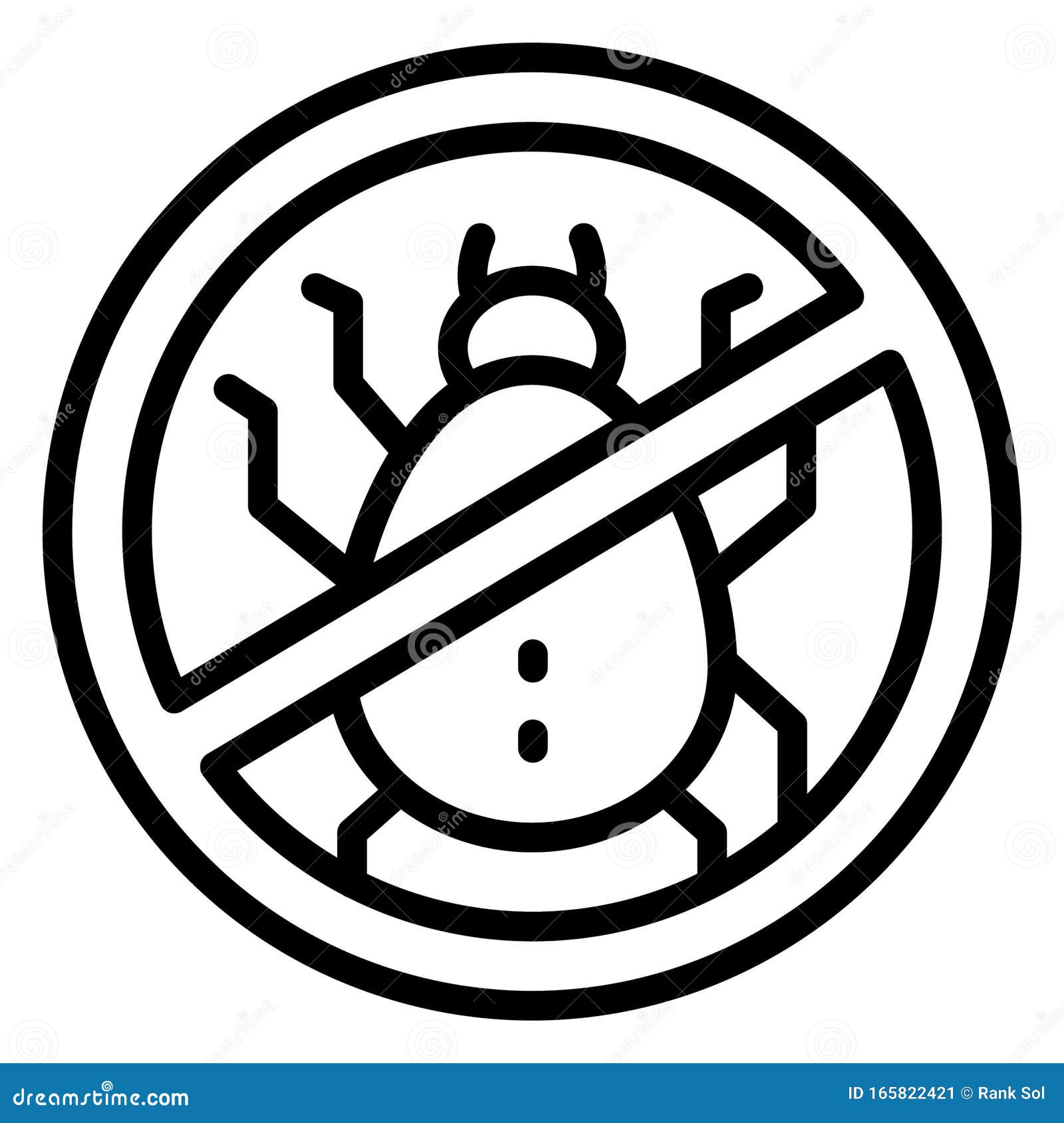 Insect Blocked Isolated Vector Icon that Can Be Easily Modified or Edit ...
