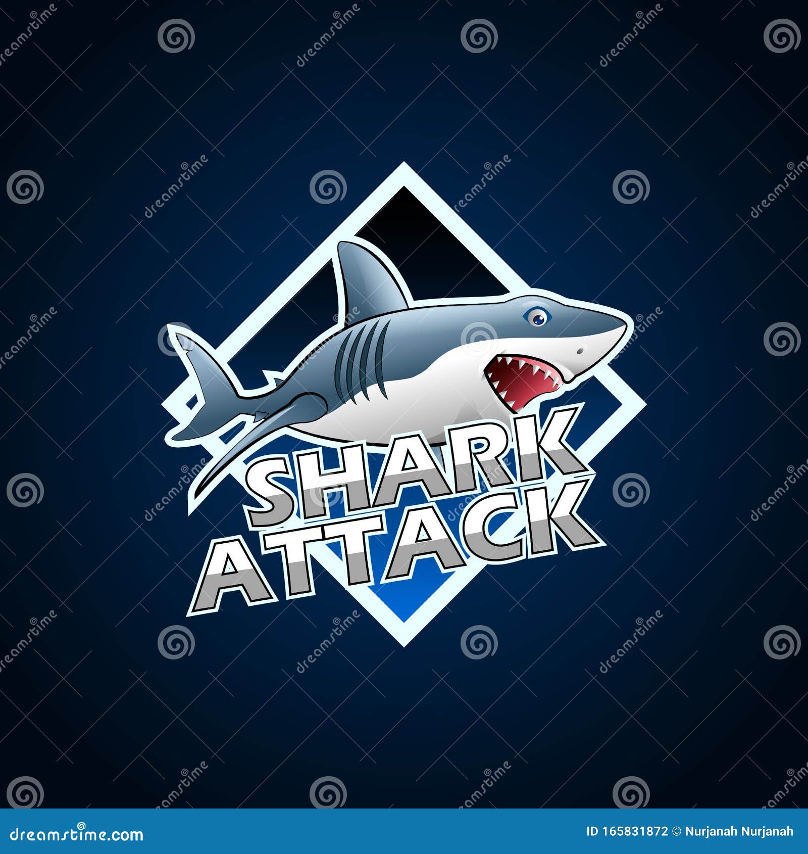 Shark Esport Badge Logo Emblem Team Stock Vector - Illustration of head ...
