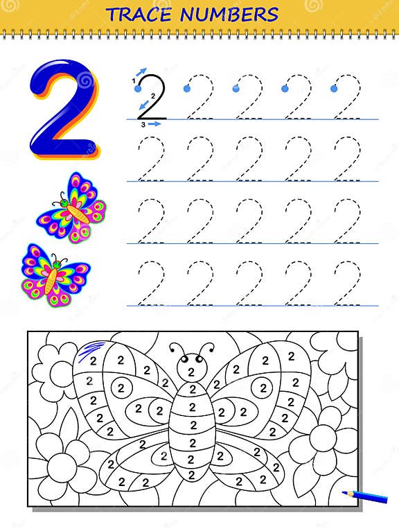 Educational Page for Kids with Number 2. Printable Worksheet for ...