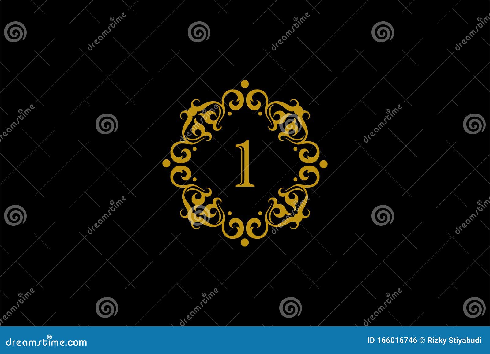 Gold Elegant Number 1. Graceful Style Stock Vector - Illustration of ...