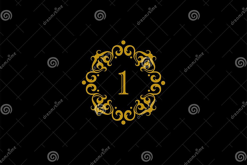 Gold Elegant Number 1. Graceful Style Stock Vector - Illustration of ...