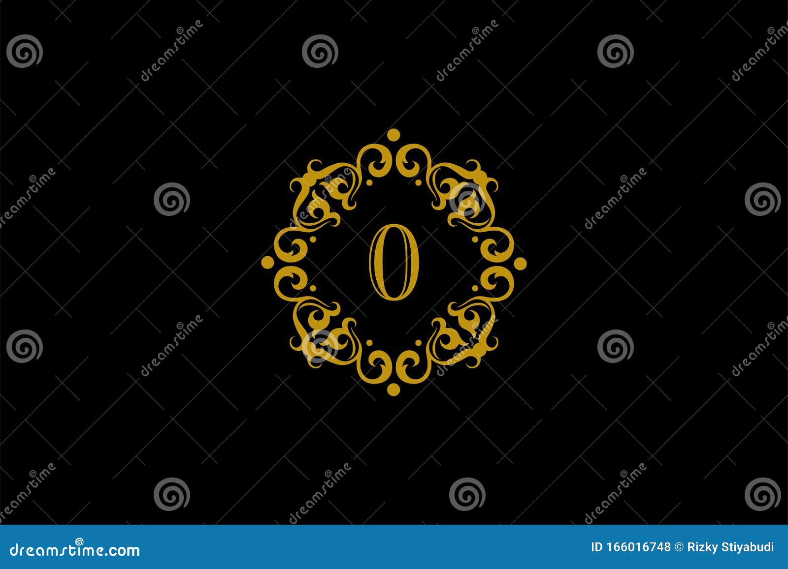 Gold Elegant Number 0. Graceful Style. Calligraphic Beautiful Logo ...