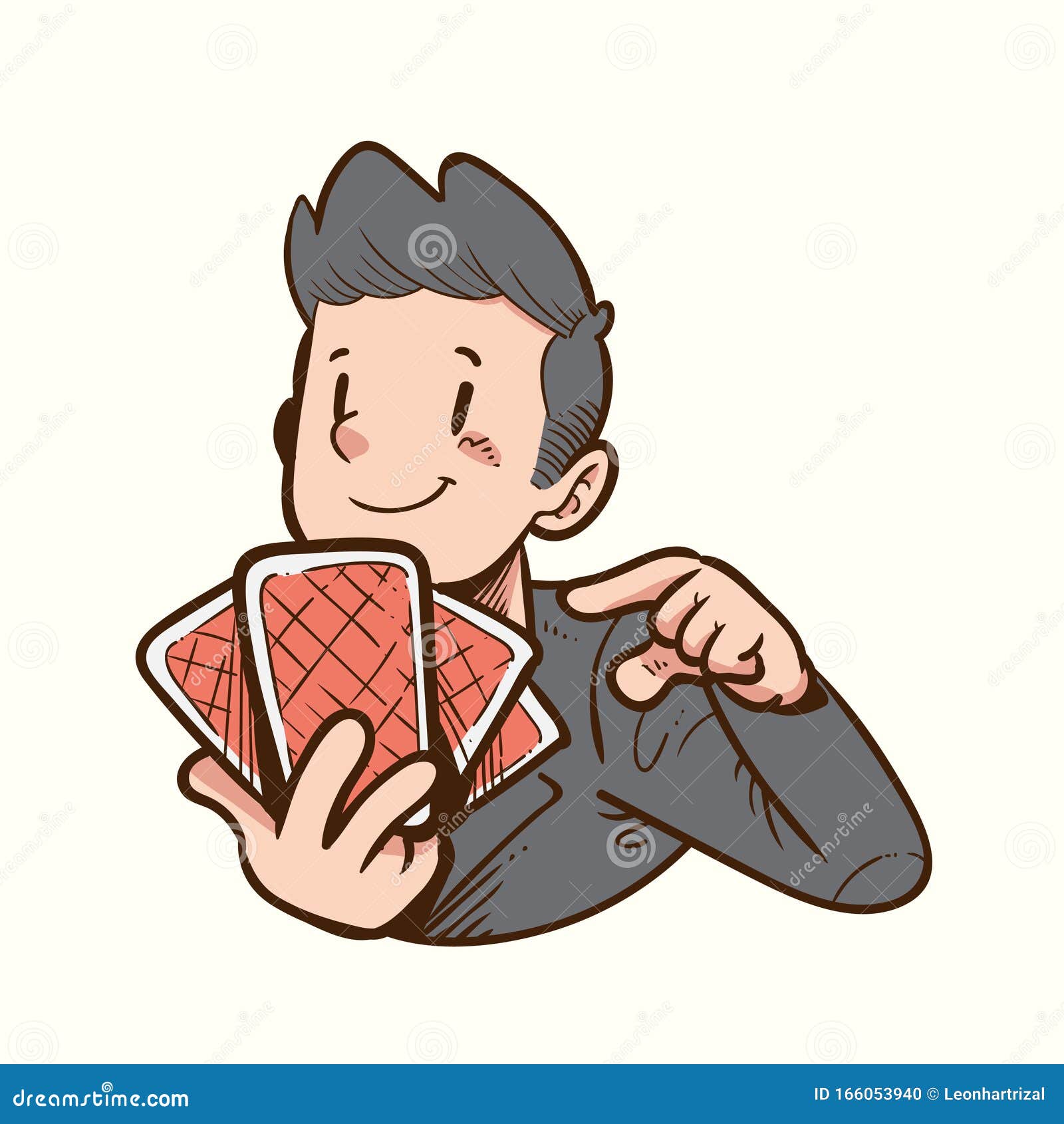 Magician Showing Card Trick Stock Vector - Illustration of gambler ...