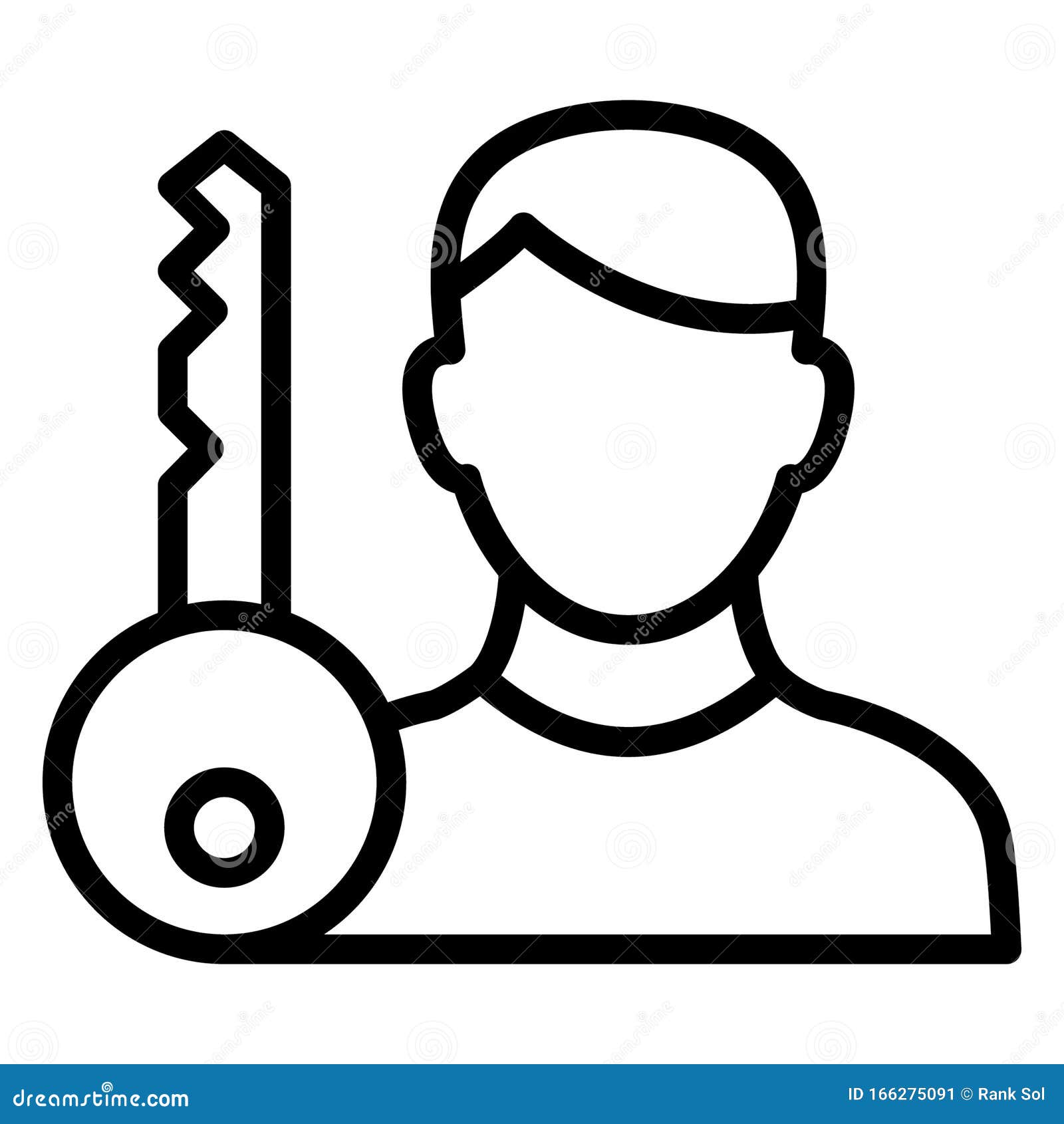 The Key Man Isolated Vector Icon Which Can Easily Modify or Edit Stock ...