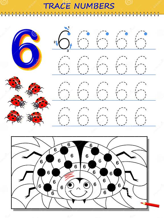 Educational Page for Kids with Number 6. Printable Worksheet for ...