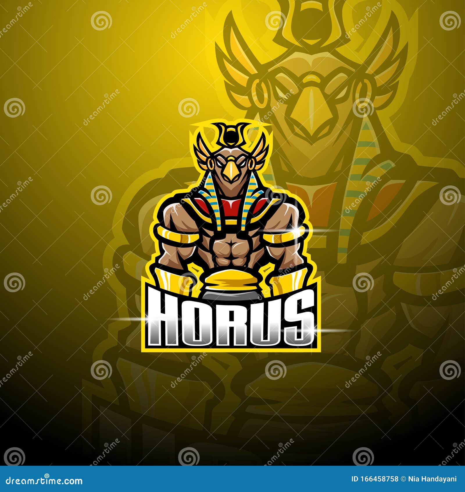 Horus Esport Mascot Logo Design Stock Vector - Illustration of mascot ...