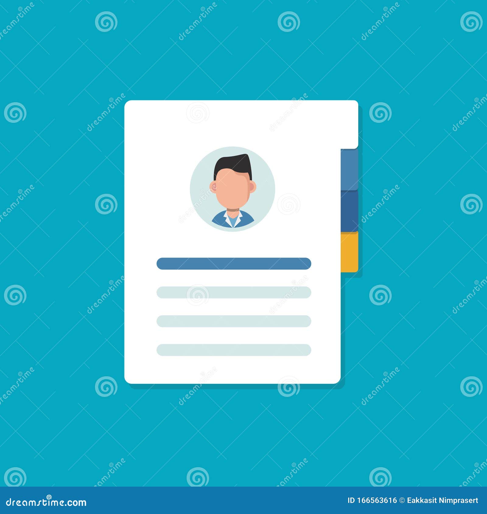 Profile,Document Design Concept,flat Cartoon Style of User or Profile ...