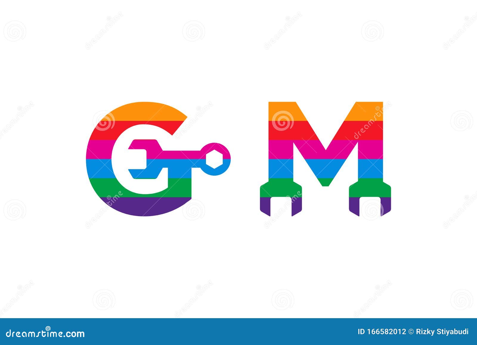 Letter G and Letter M Logo Design Template. Colorful Shape Stock Vector ...