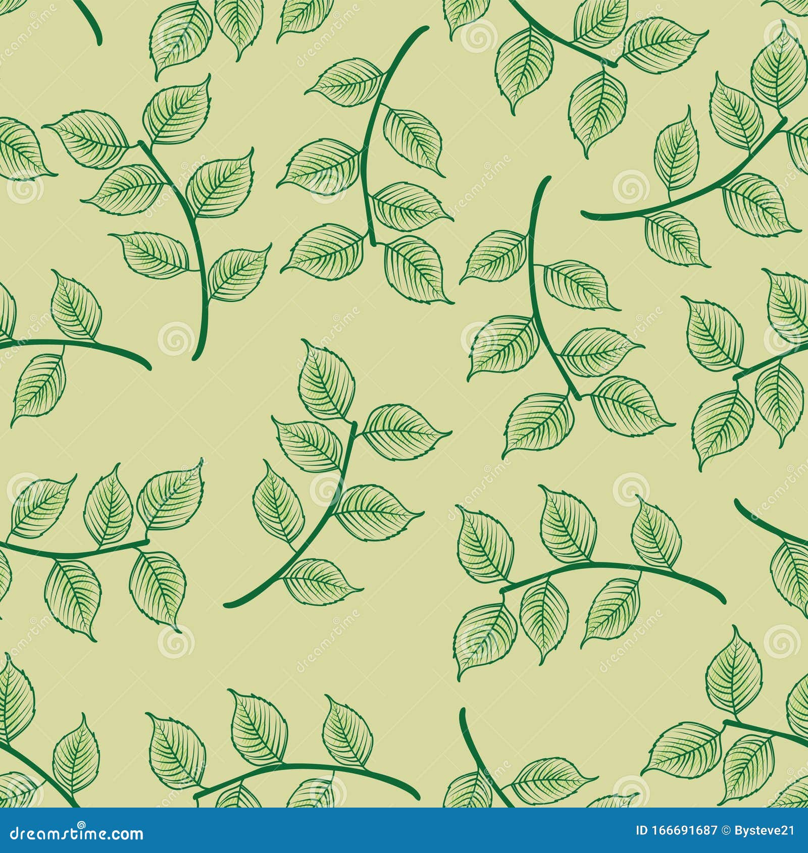 Hand Draw Leaf Design Seamless Pattern Stock Vector - Illustration of ...