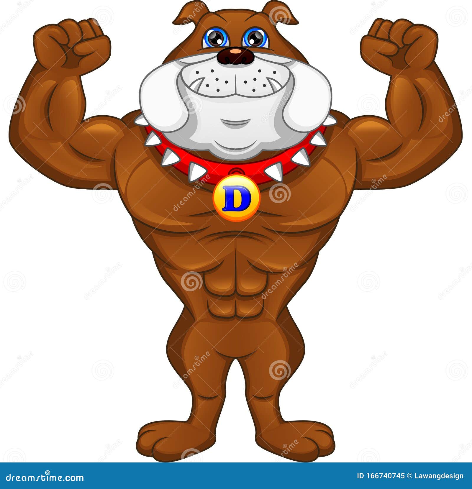 Muscle English Bulldog Cartoon Stock Vector - Illustration of spike ...