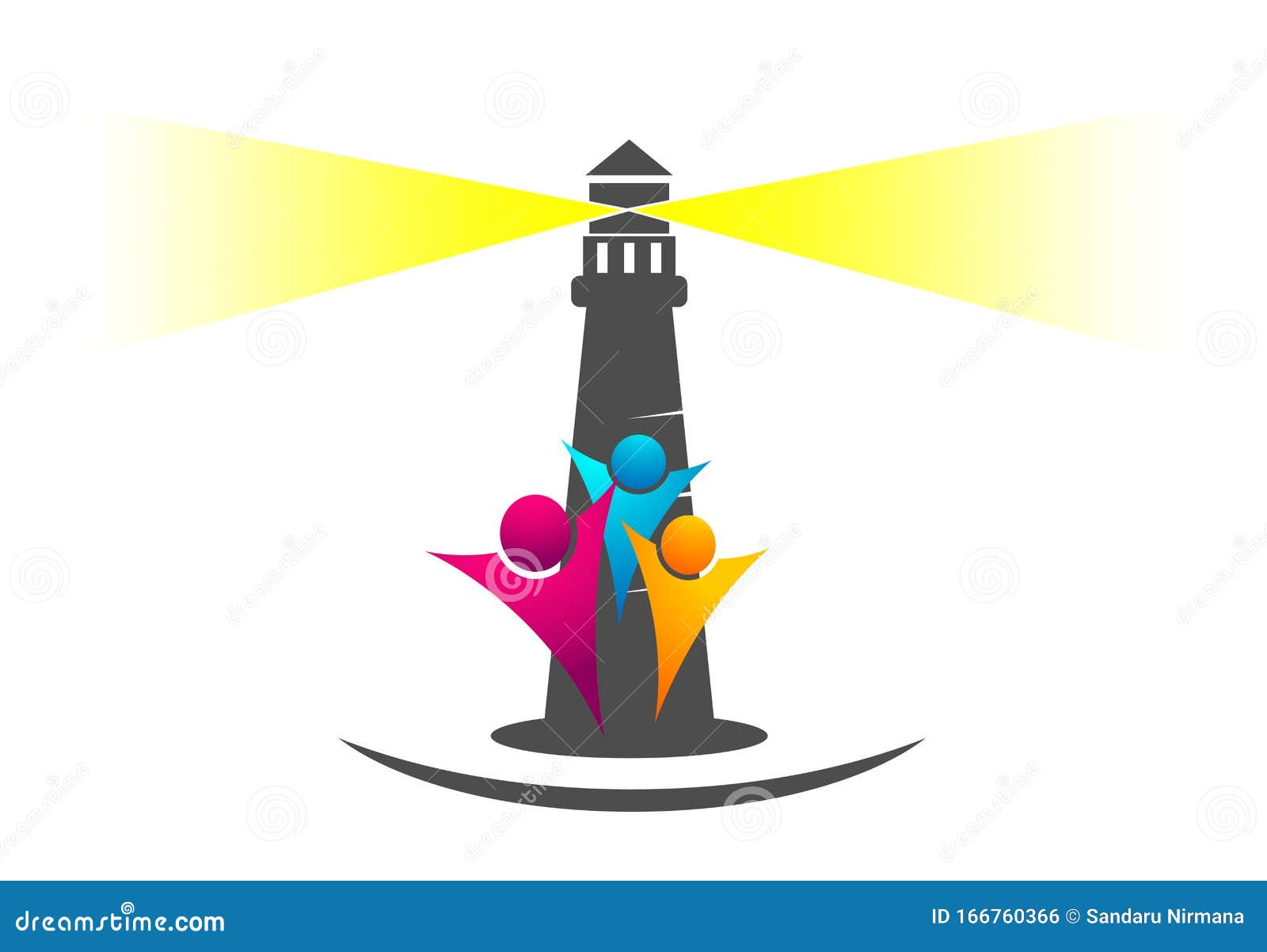 Lighthouse Sea People Union Logo Illustrations Vector Icon Clip Art ...