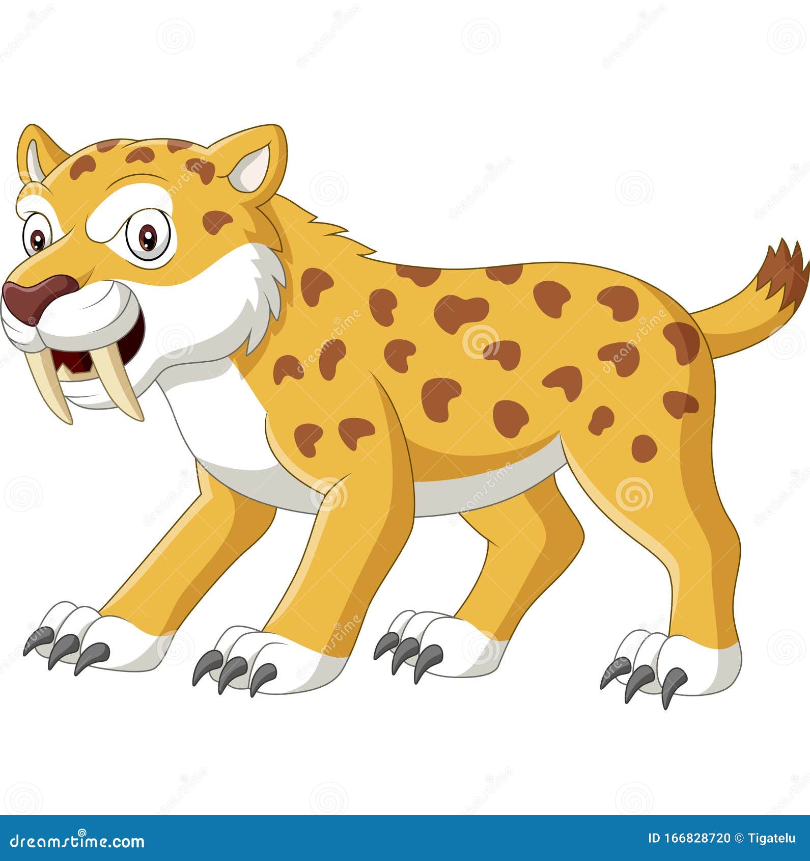 Cartoon Angry Wildcat on White Background Stock Vector - Illustration ...