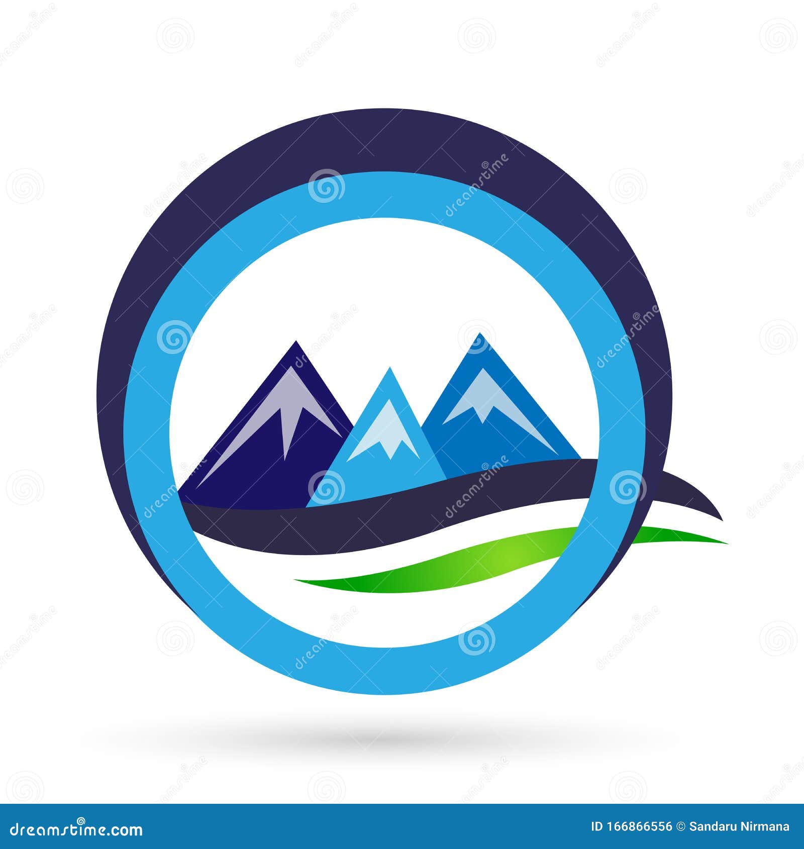 Mountain Range Snow Top Blue Sky Logo Icons Symbol Logo Design on White ...