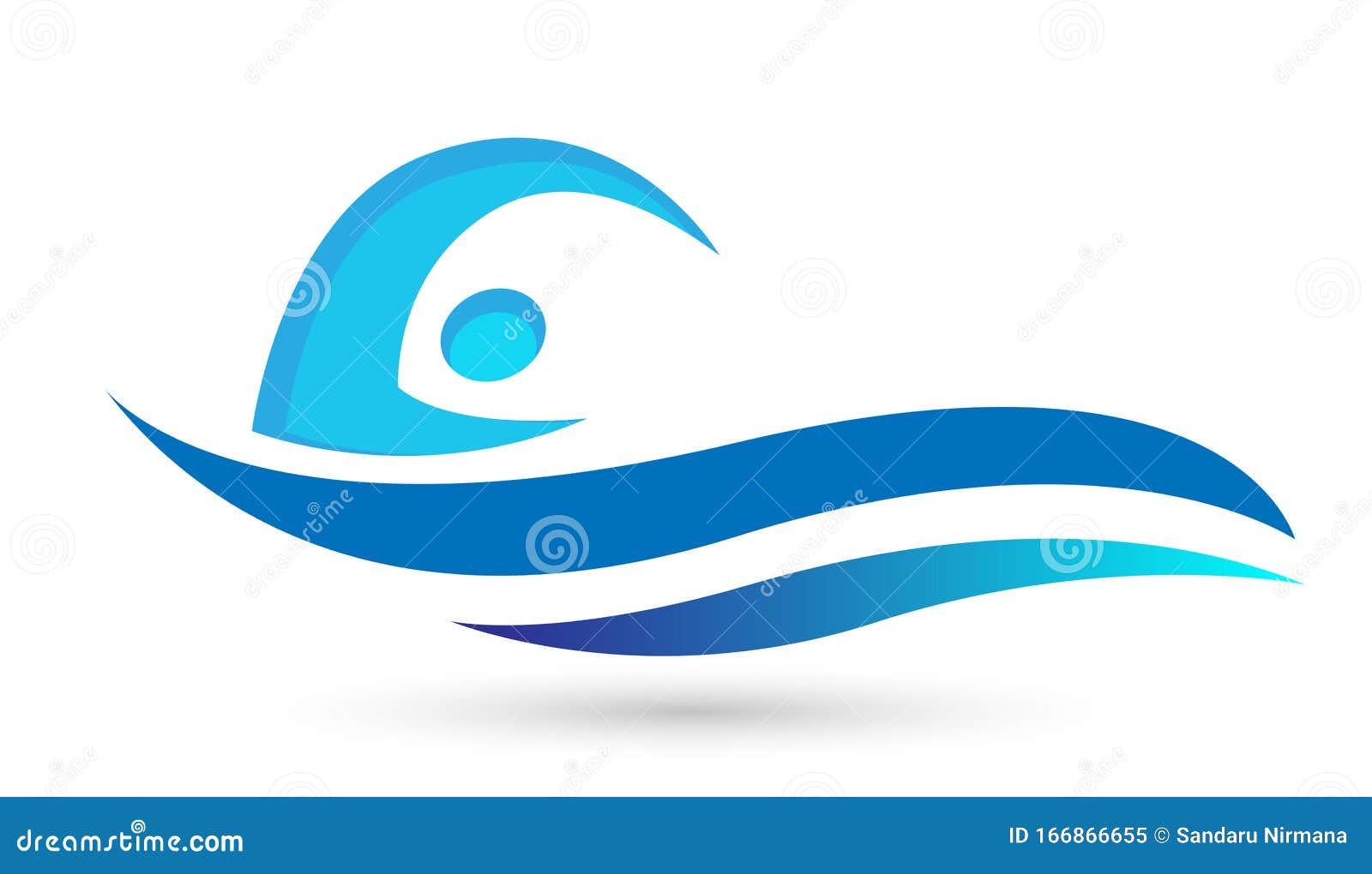 Swimming Sea Wave Water Wave Winning Swimming Logo Team Work ...