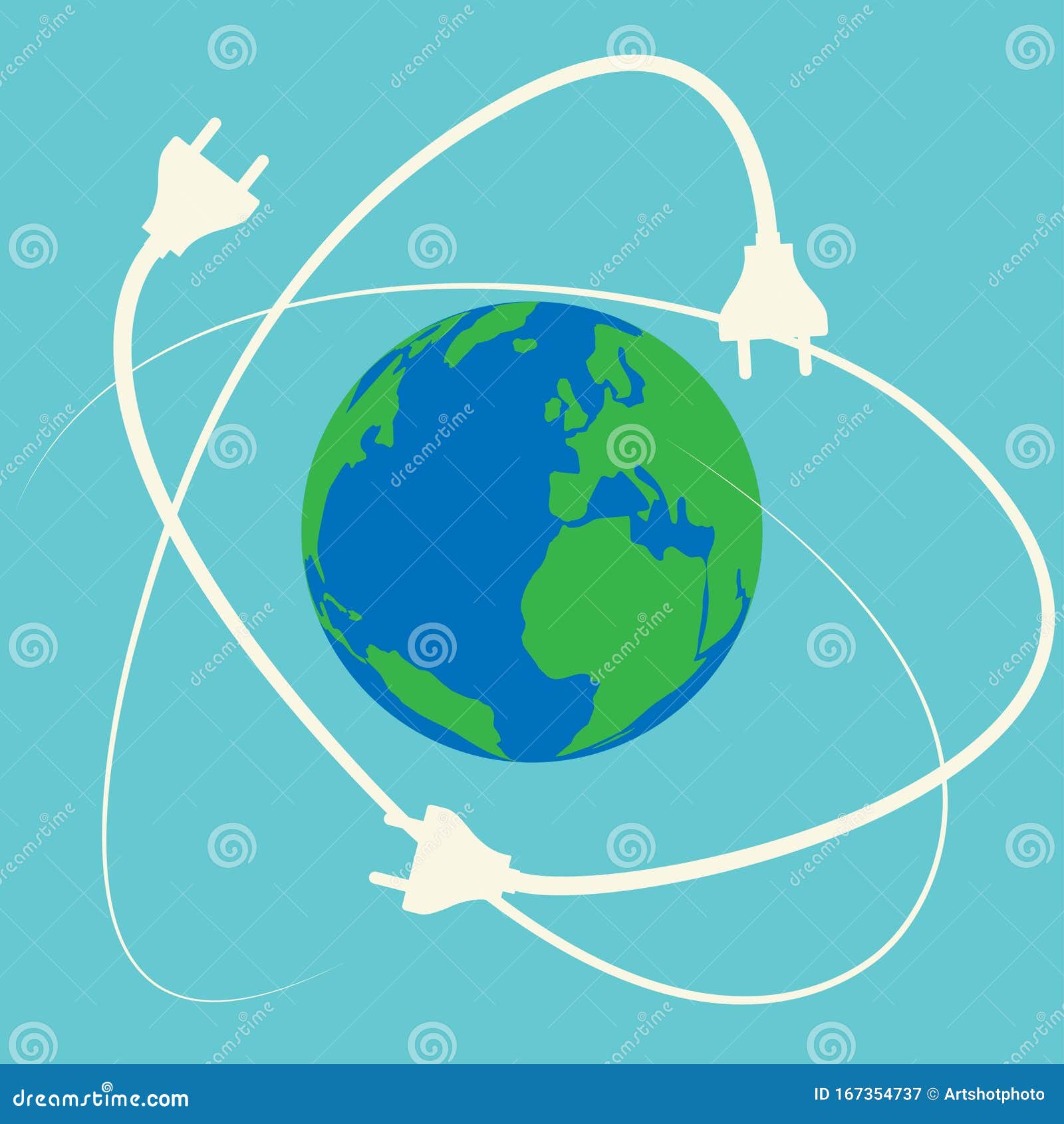 Planet Earth Surrounded By Electric Plugs Stock Image | CartoonDealer ...