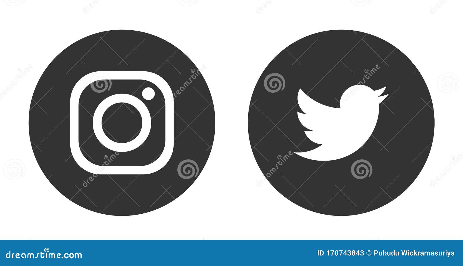 Black Twitter Icon Flat