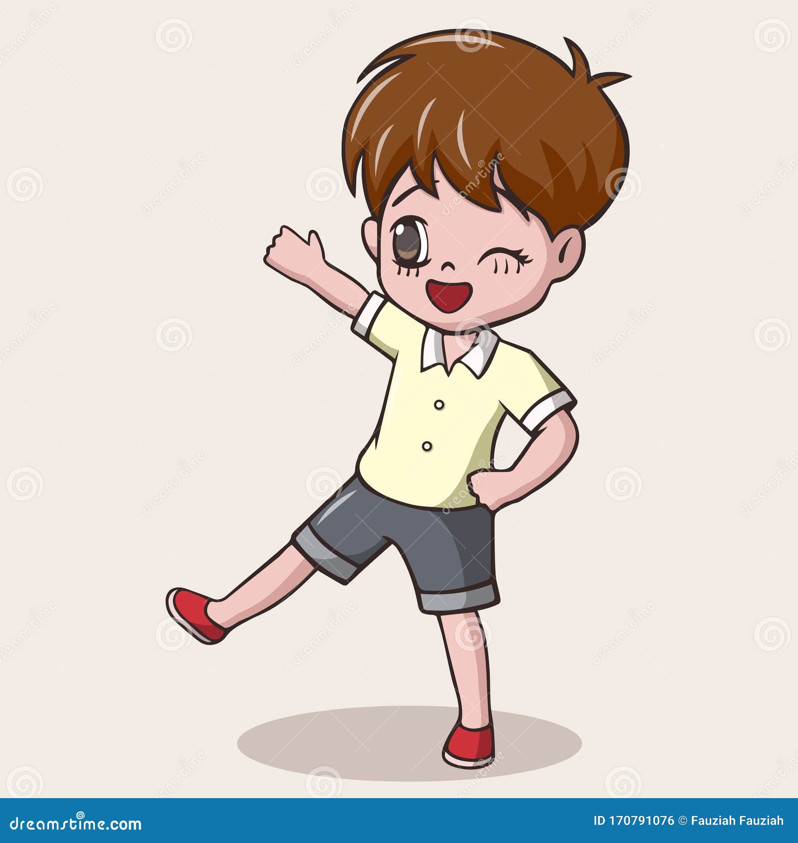 Cute Little Boy Cartoon Waving Stock Vector - Illustration of hand ...