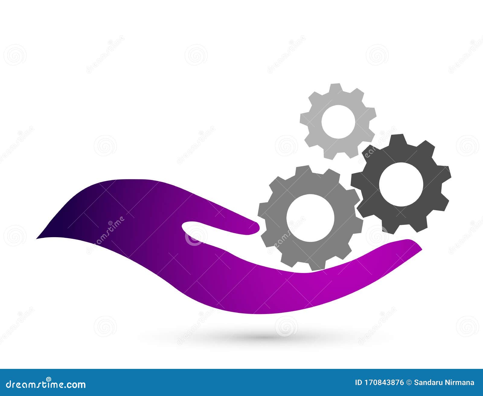 Globe World People Hand Gear Logo Icon Vector Element on White ...