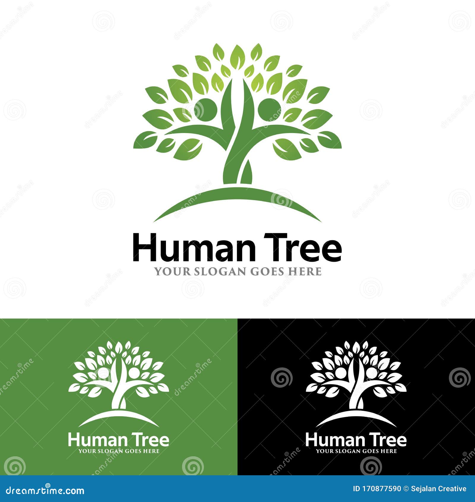 Human Tree Vector Logo stock vector. Illustration of basic - 170877590