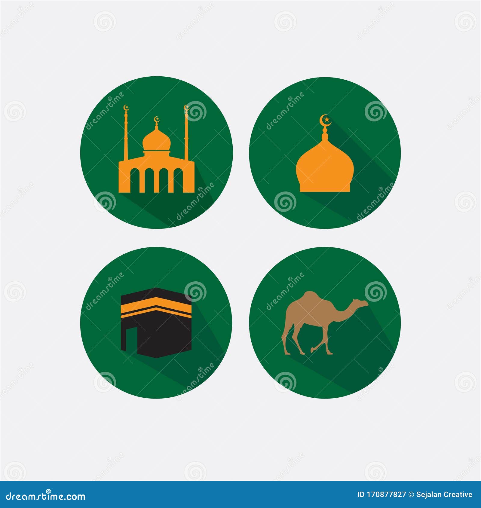 Set of Islamic Icons Vector Stock Vector - Illustration of icons ...