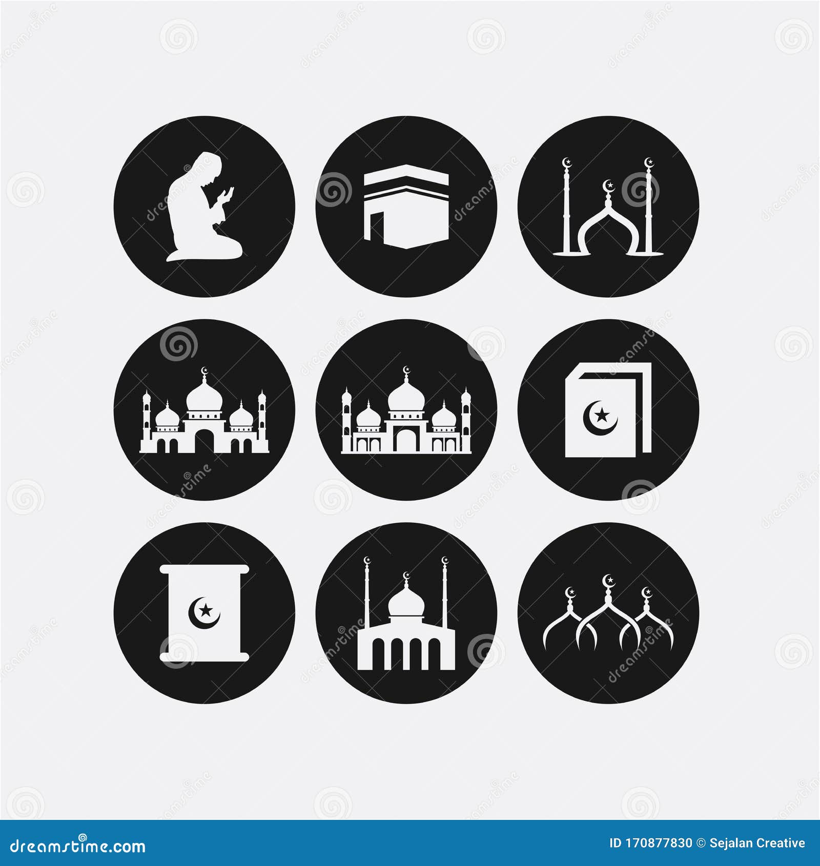 Set of Islamic Icons Vector Stock Vector - Illustration of allah ...