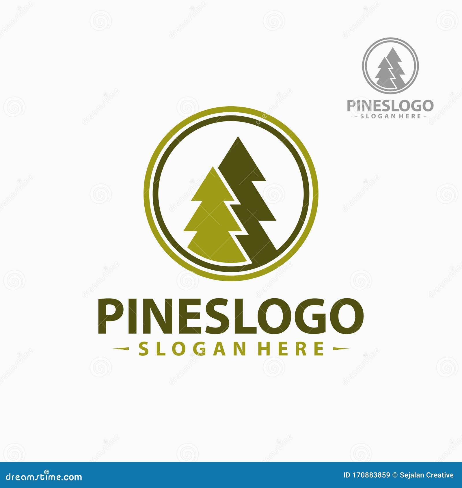 Pine Tree Logo Vector stock vector. Illustration of basic - 170883859