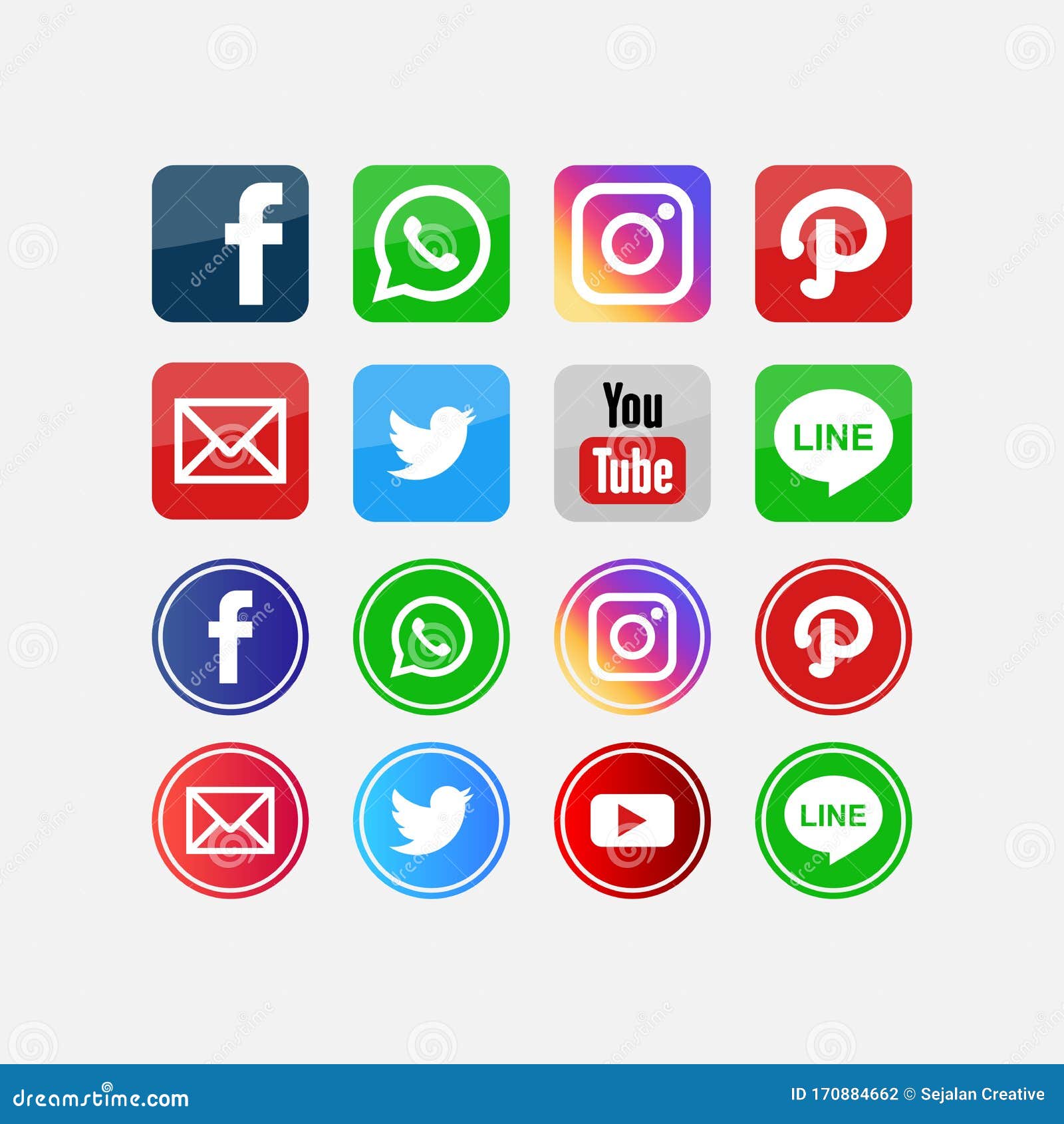 Set of the Most Popular Social Media Icons Editorial Photography ...