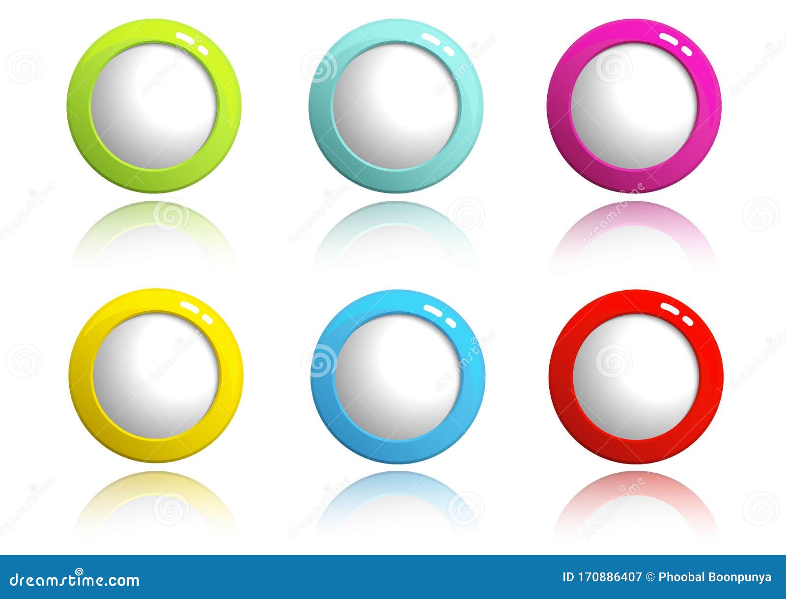 Basic RGBSet of Web Color Round Buttons. Vector Illustration. Stock ...