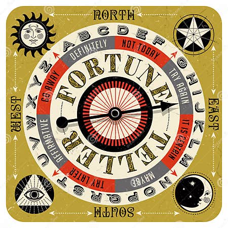 Fortune Teller Spin Game with Spinning Arrow, Answers, Letters and ...