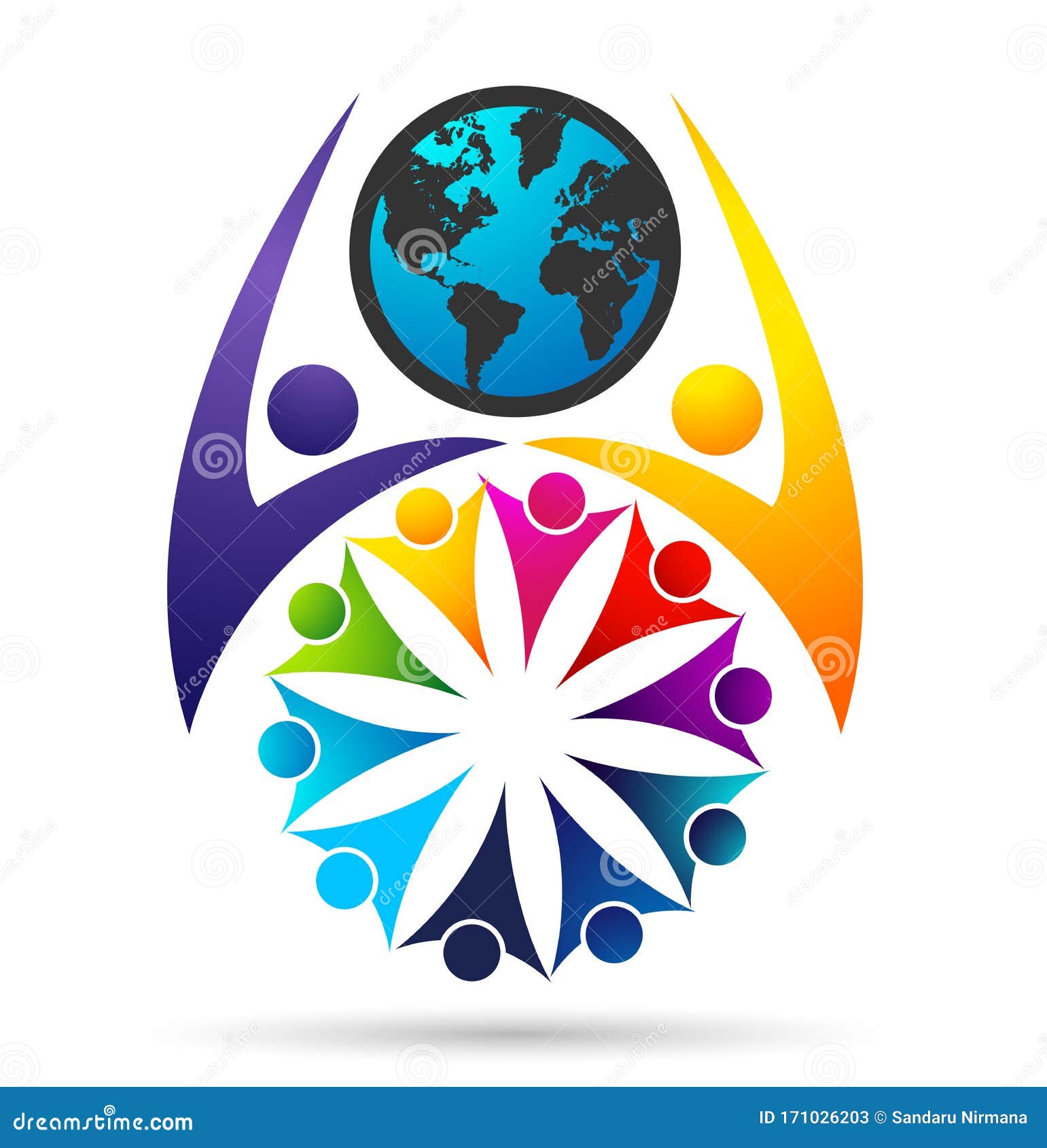 People Globe Team Work Logo Partnership Education Celebration Group ...
