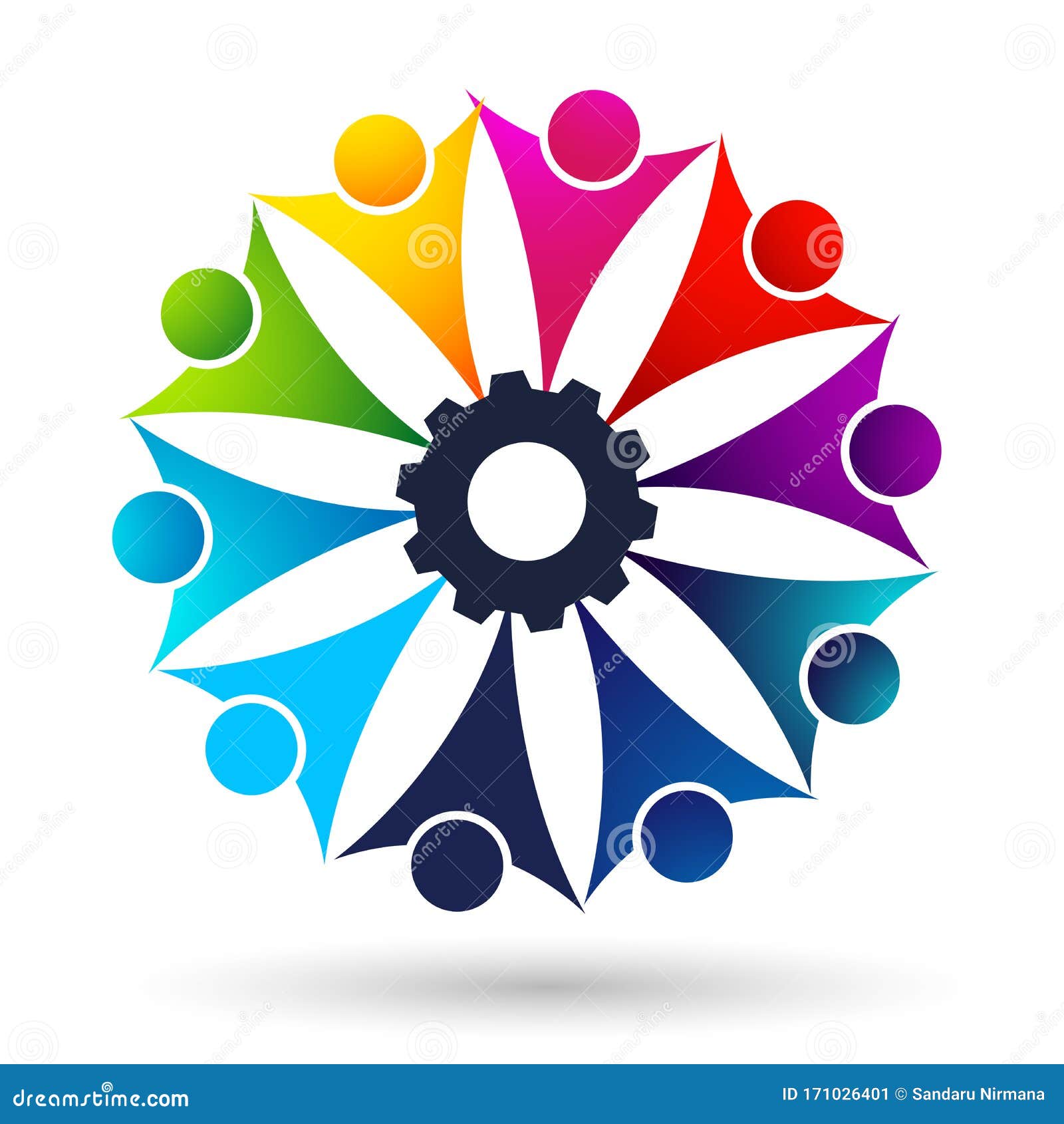 People Globe Team Work Gear Logo Partnership Education Celebration ...